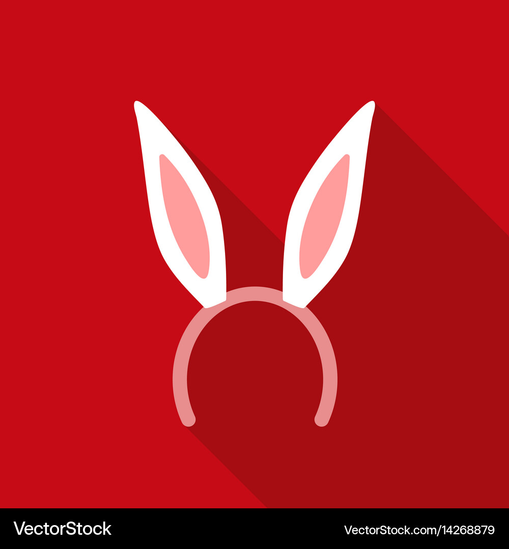 Bunny headband icon in flat style isolated Vector Image