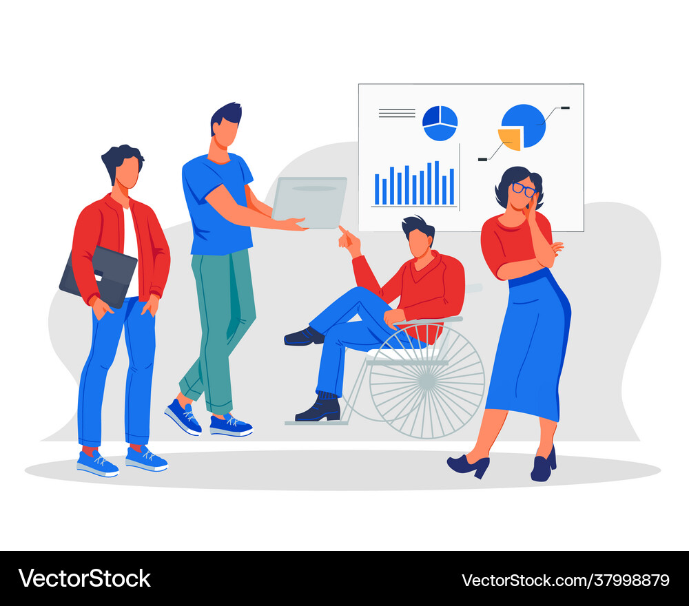 Business meeting and brainstorming producing Vector Image