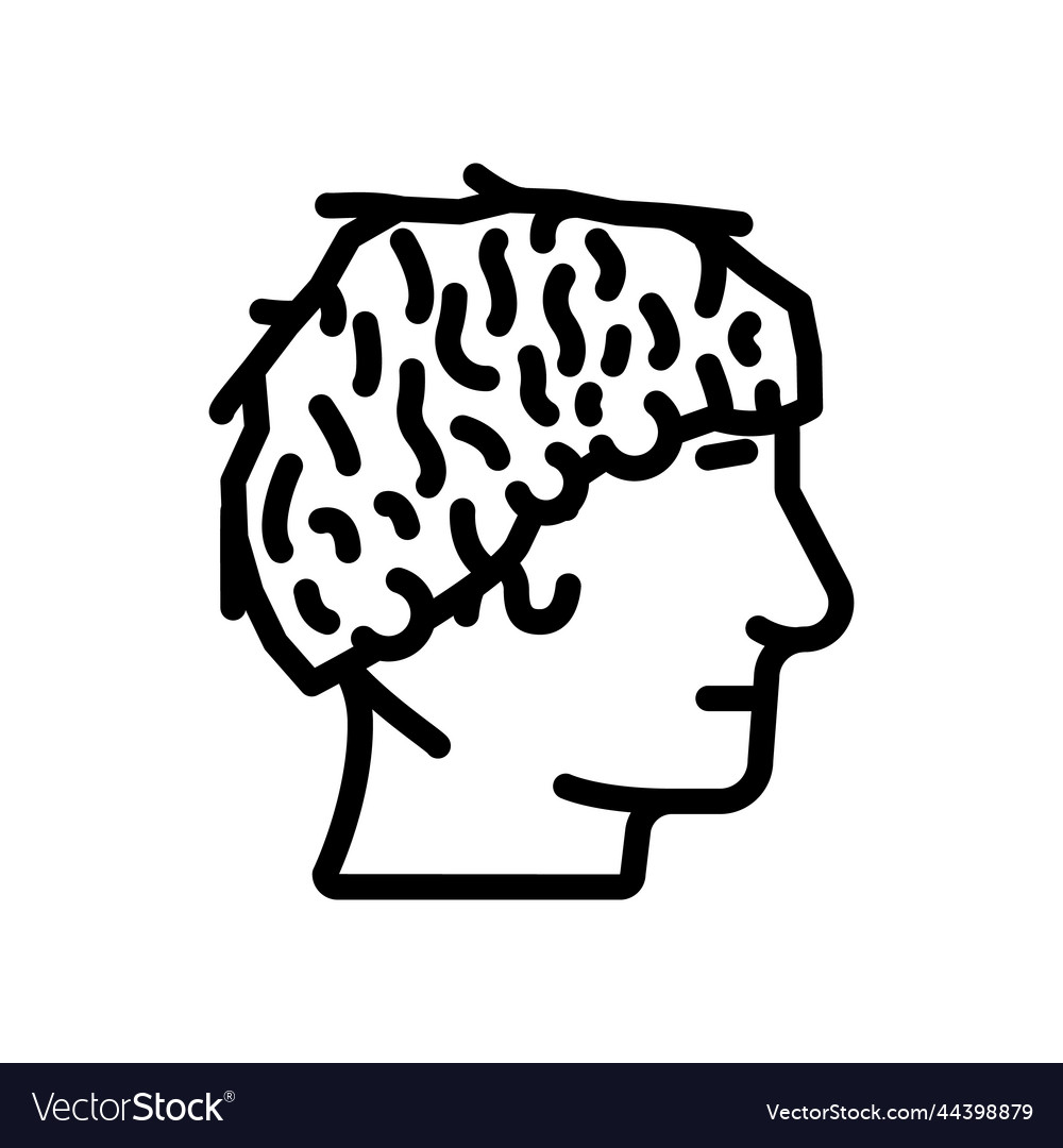 Curly male hairstyle male line icon Royalty Free Vector Curly male hairstyle male line icon Royalty Free Vector