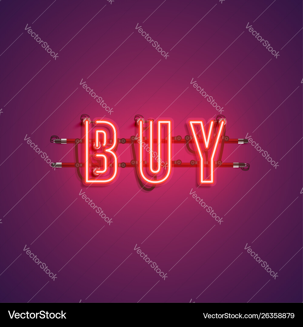 High-detailed realistic neon word Royalty Free Vector Image