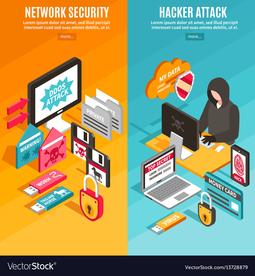 Internet hacker banners Royalty Free Vector Image