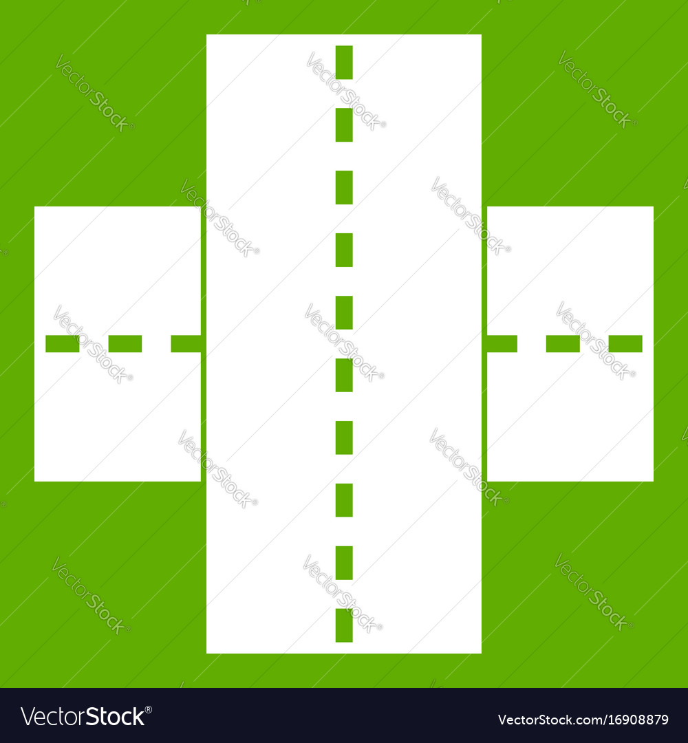 Two roads icon green Royalty Free Vector Image