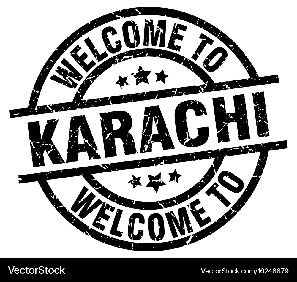 Welcome to karachi black stamp Royalty Free Vector Image