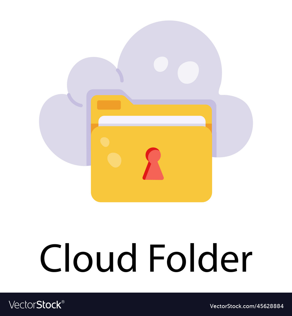 Cloud folder Royalty Free Vector Image - VectorStock