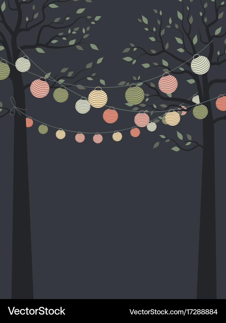 Colored lantern chain Royalty Free Vector Image