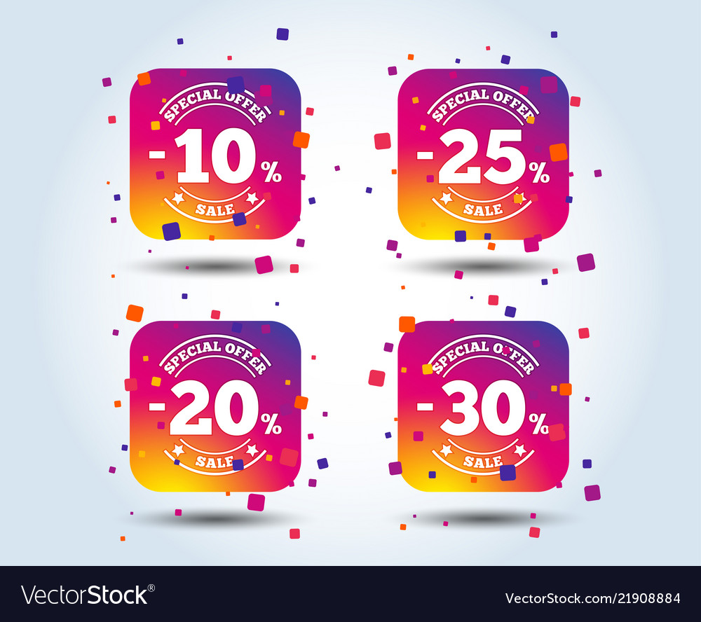 Sale discount icons special offer price signs Vector Image