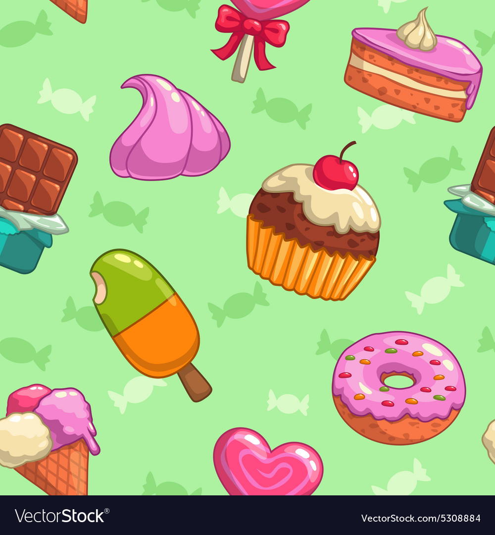 Sweets pattern Royalty Free Vector Image - VectorStock