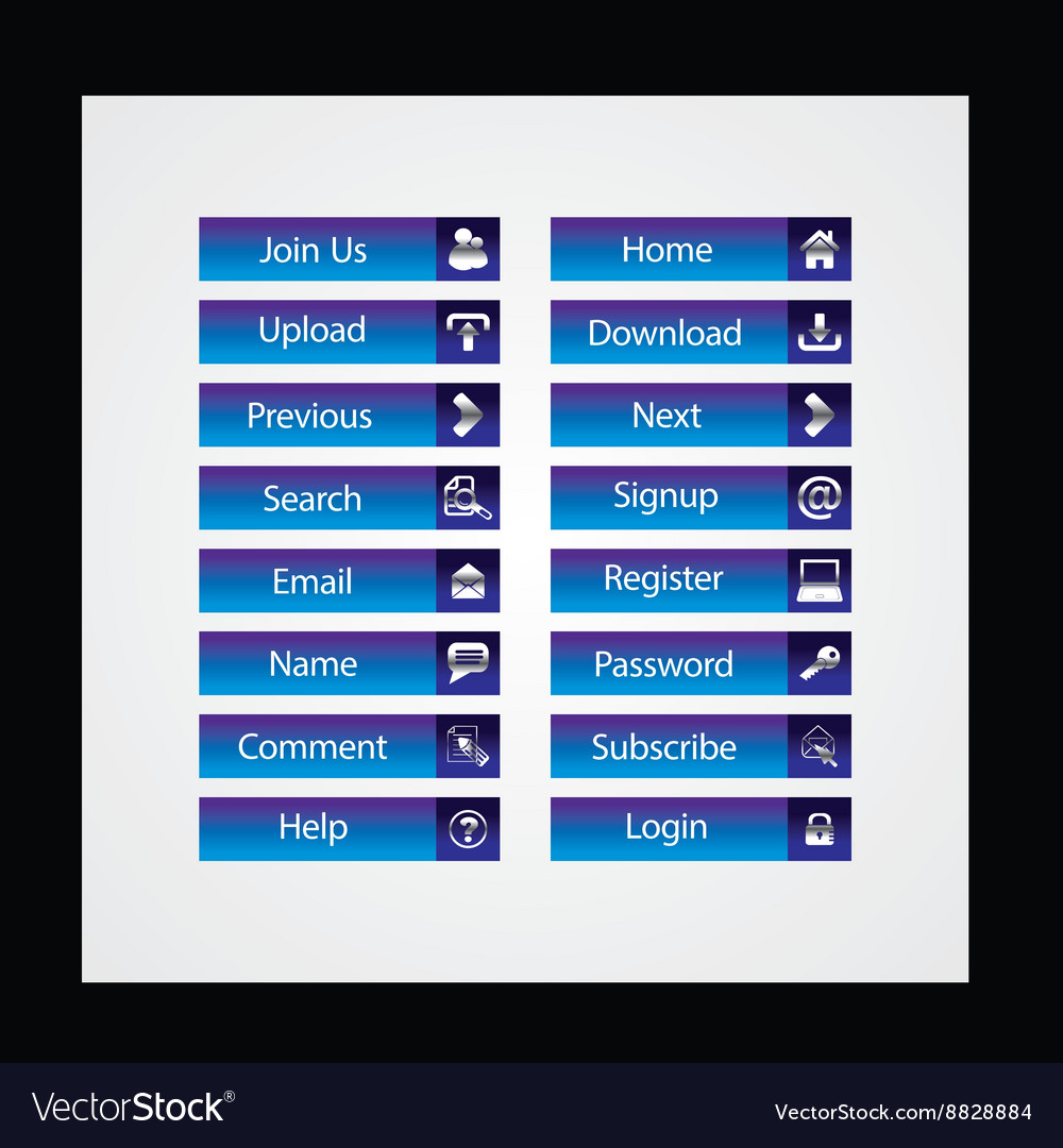 Web button set Royalty Free Vector Image - VectorStock