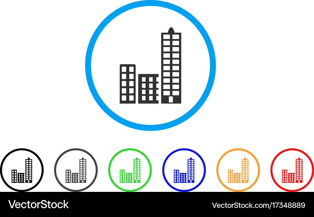 City rounded icon Royalty Free Vector Image - VectorStock