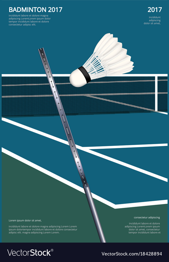Badminton championship poster Royalty Free Vector Image Badminton championship poster Royalty Free Vector Image