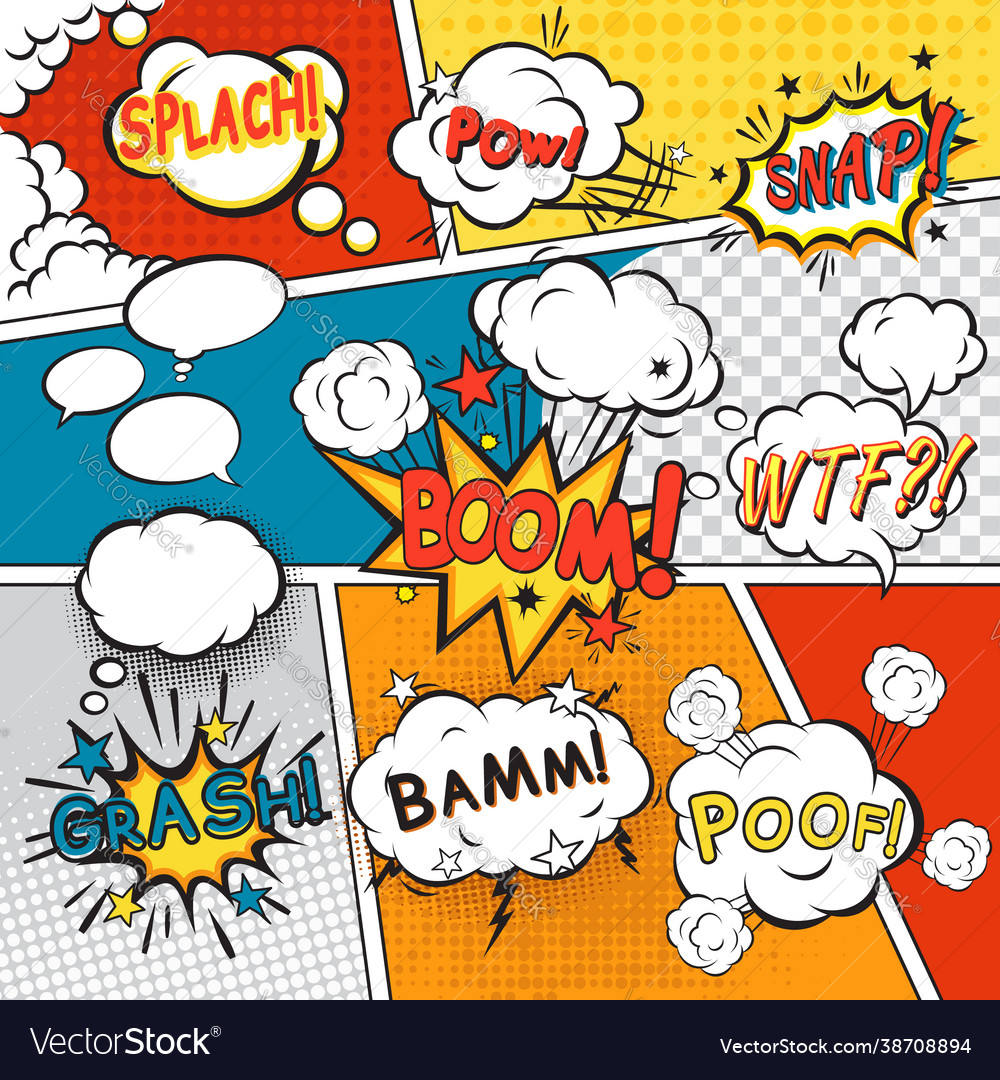 Comic set bubbles Royalty Free Vector Image - VectorStock