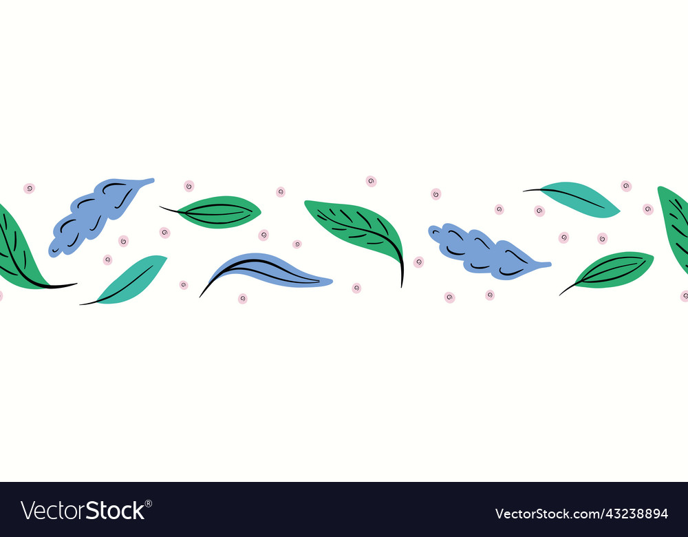Leaf pattern background border fun Royalty Free Vector Image