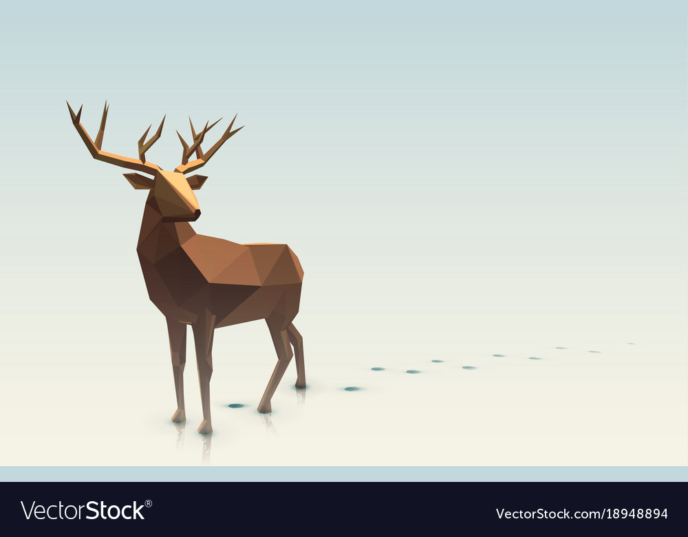 Polygonal christmas deer Royalty Free Vector Image