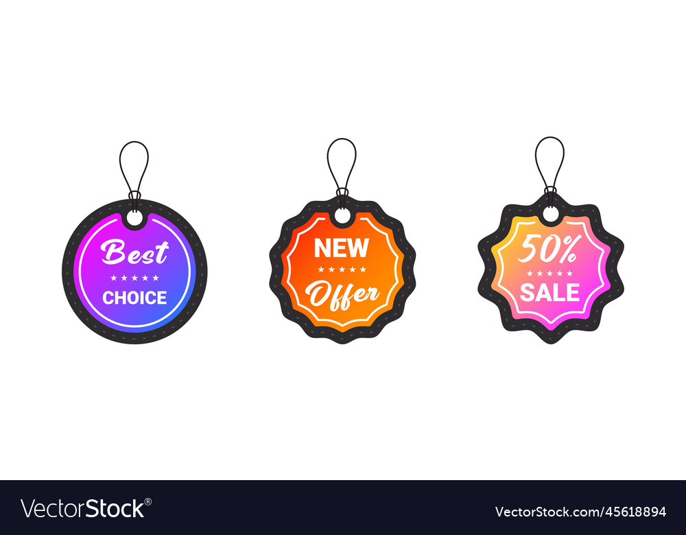 Price tag icons sale tags conceptual labels Vector Image