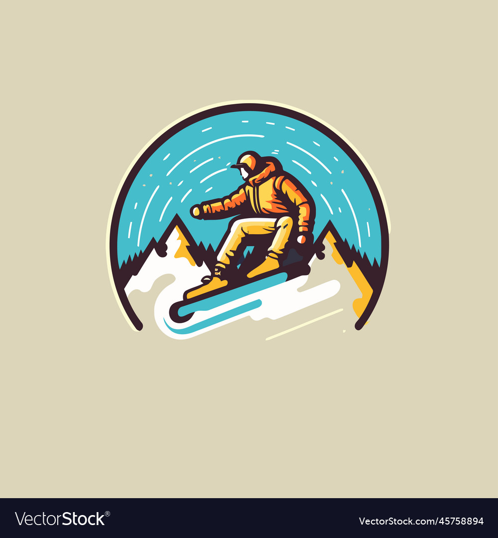 Snowboarding logo design creative Royalty Free Vector Image
