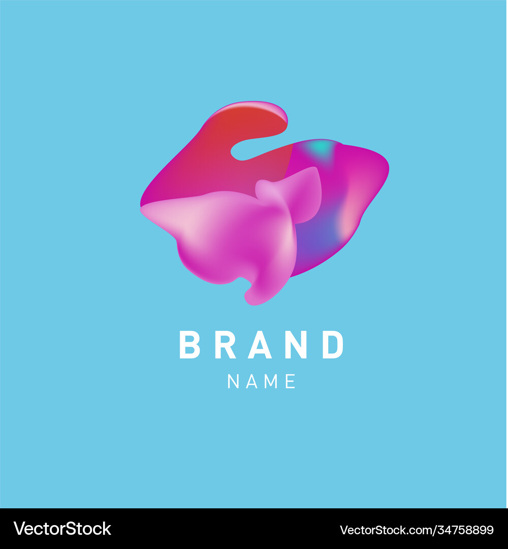 Abstract liquid 3d gradient logo brand company Vector Image