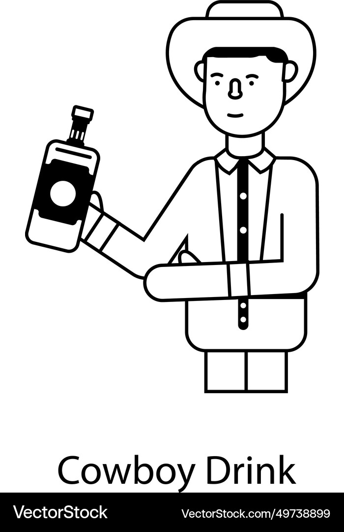 Cowboy drink Royalty Free Vector Image - VectorStock