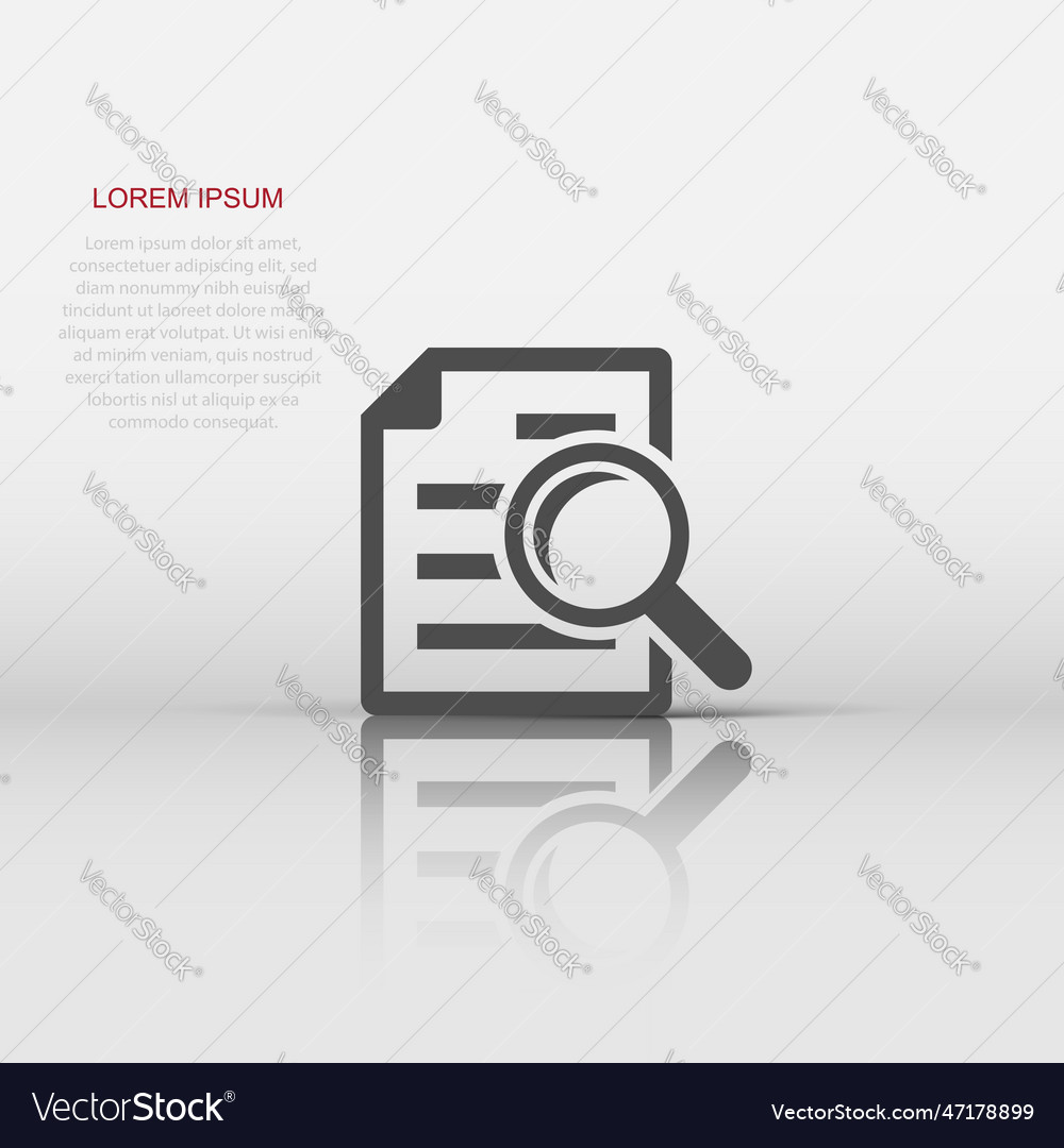 Scrutiny document plan icon in flat style review Vector Image Scrutiny document plan icon in flat style review Vector Image