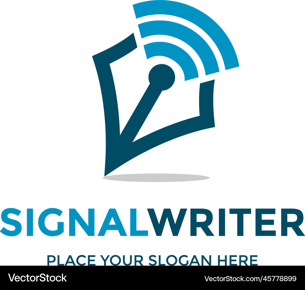 Signal writer logo template this design use pen Vector Image