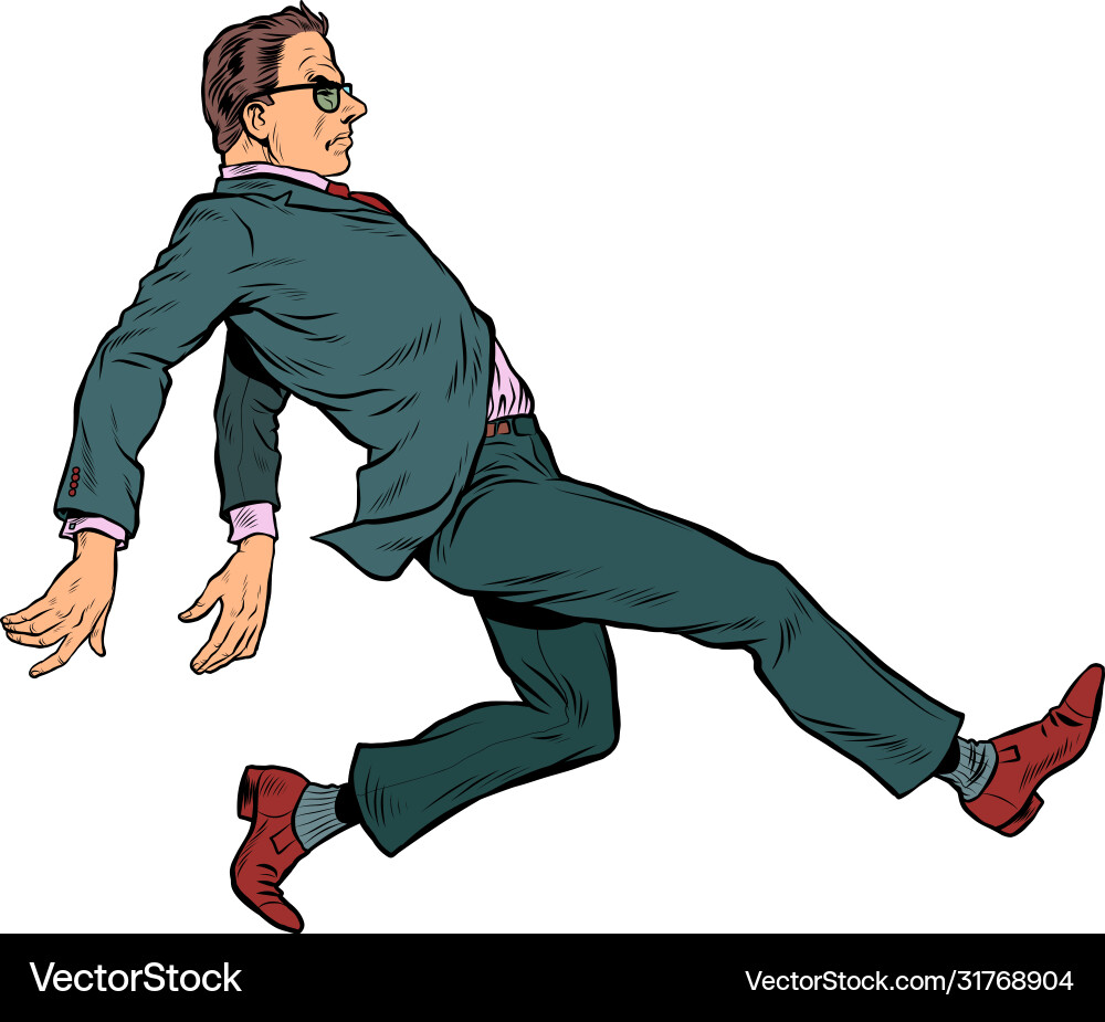 Businessman kicking is a dangerous move Royalty Free Vector