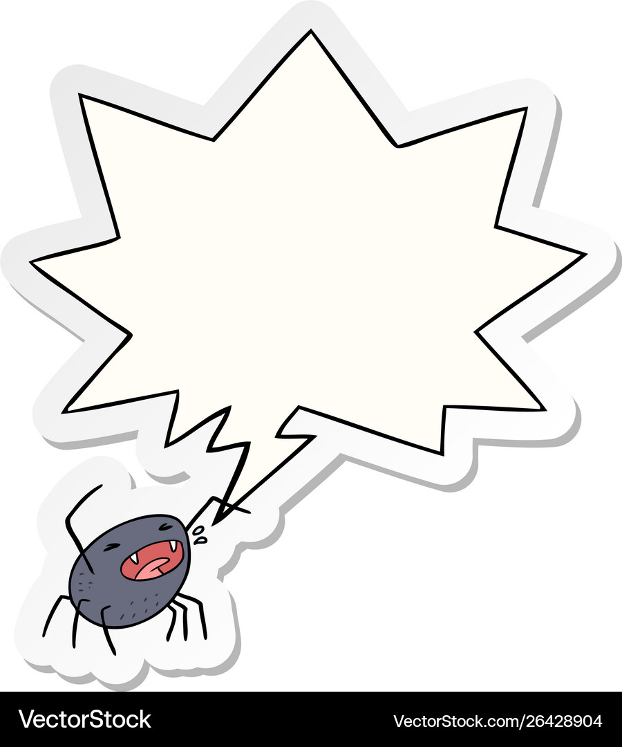 Cartoon halloween spider and speech bubble sticker