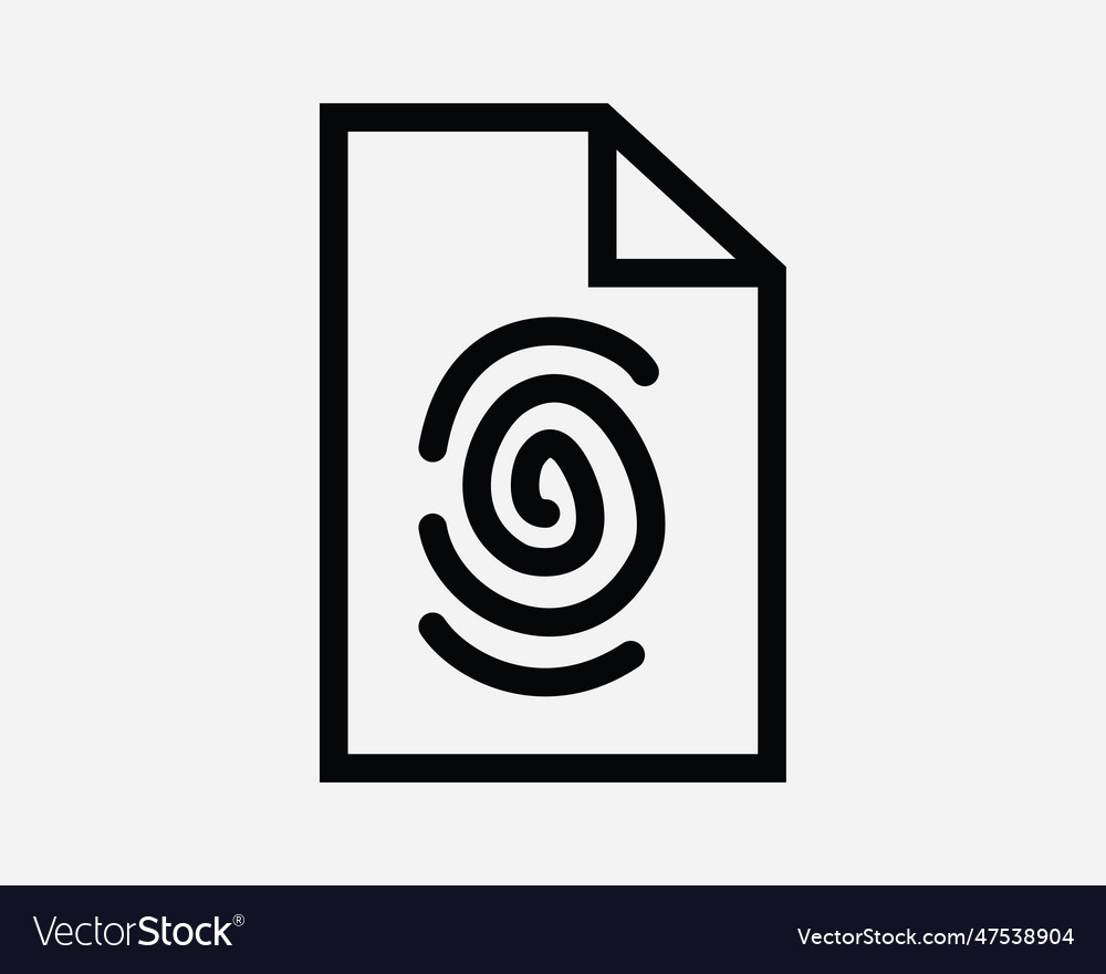 Fingerprint file icon secured file document id Vector Image Fingerprint file icon secured file document id Vector Image
