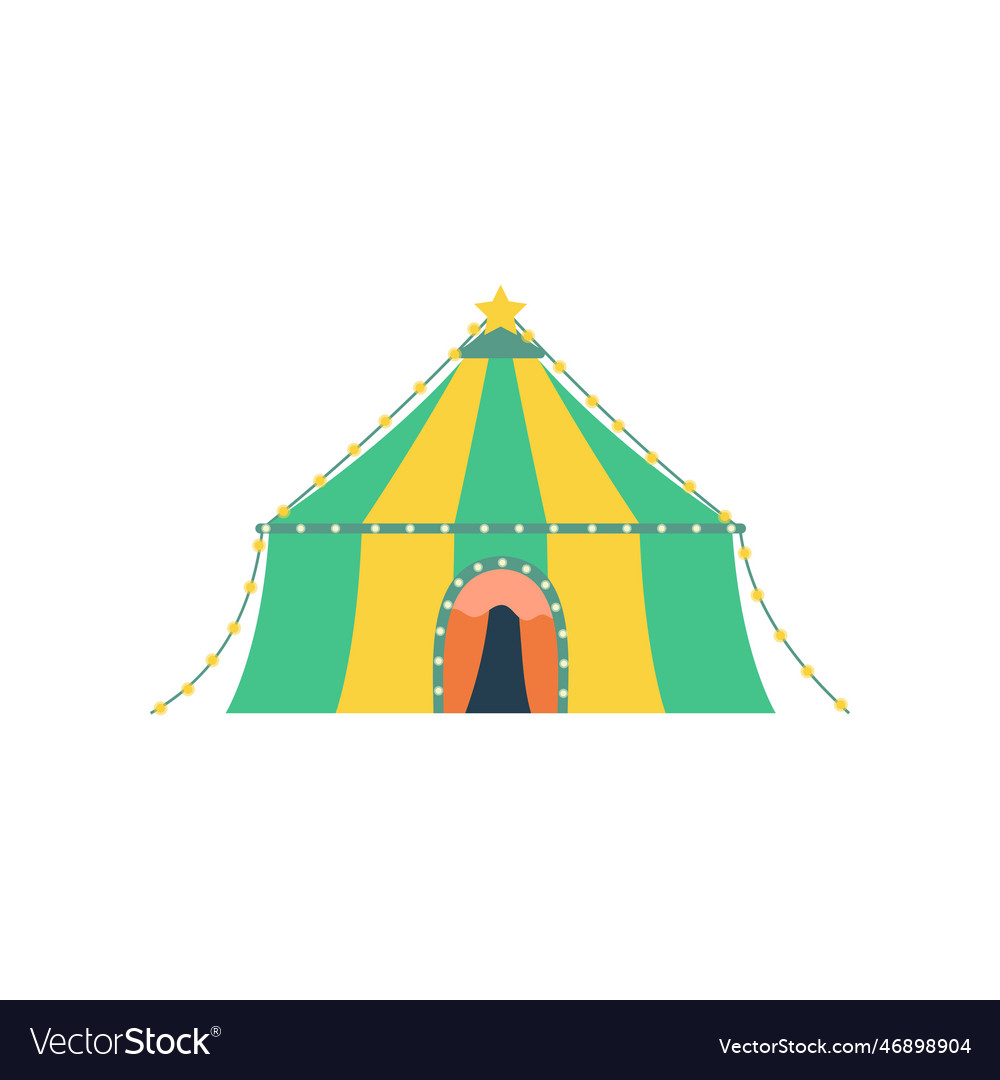 Green and yellow circus tent Royalty Free Vector Image