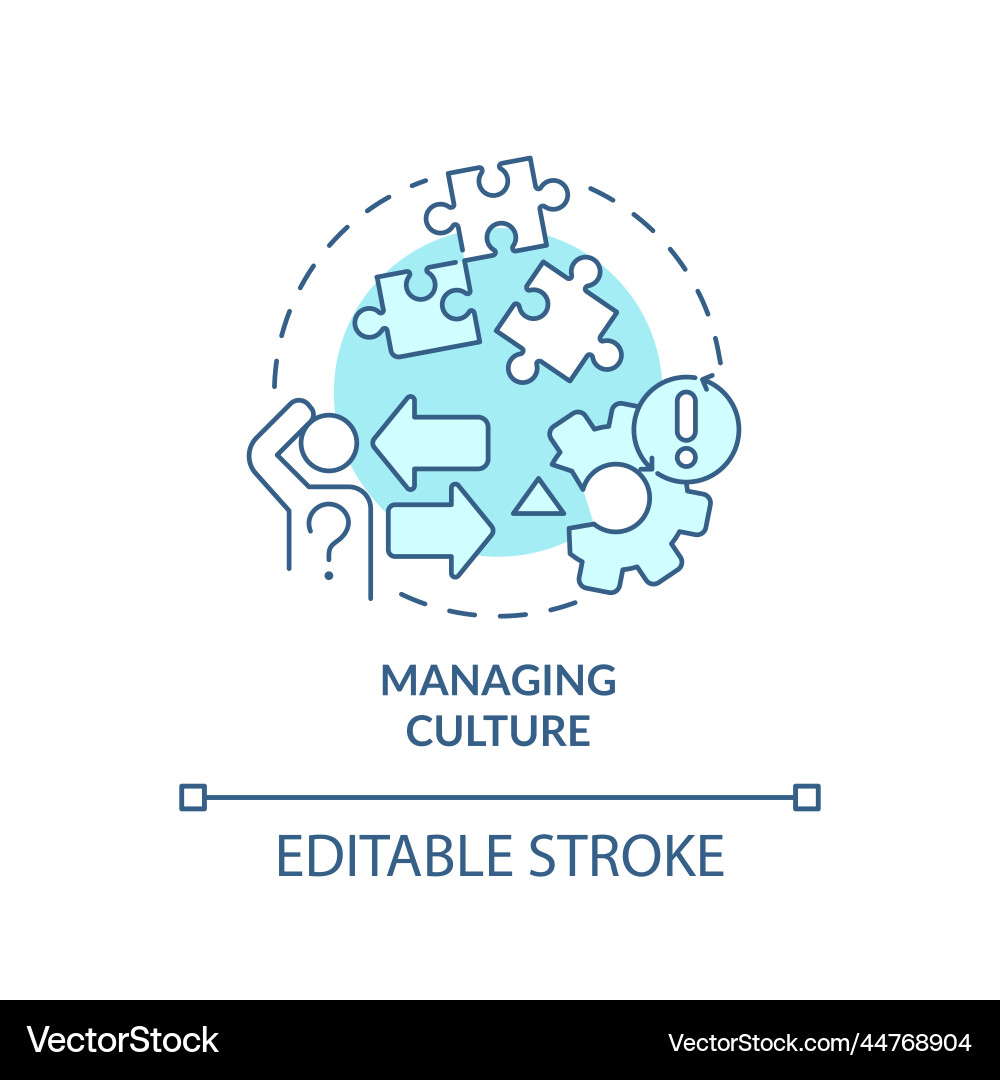 Managing culture turquoise concept icon Royalty Free Vector
