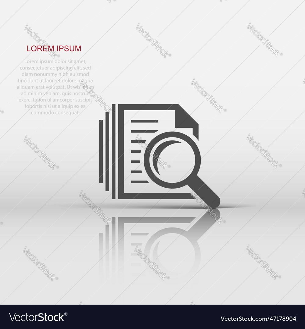 Scrutiny document plan icon in flat style review Vector Image Scrutiny document plan icon in flat style review Vector Image