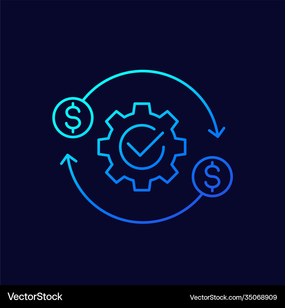 Costs optimization and production efficiency icon Vector Image