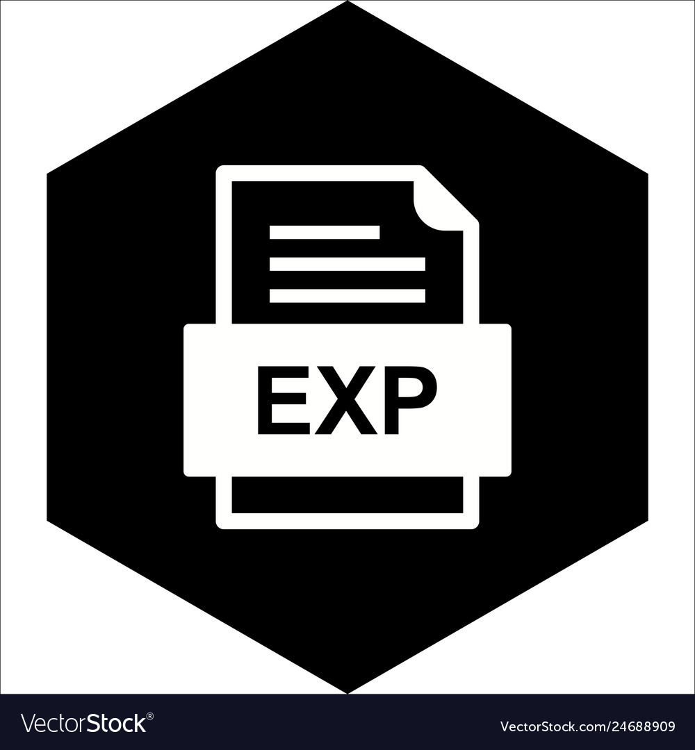 Exp file document icon Royalty Free Vector Image