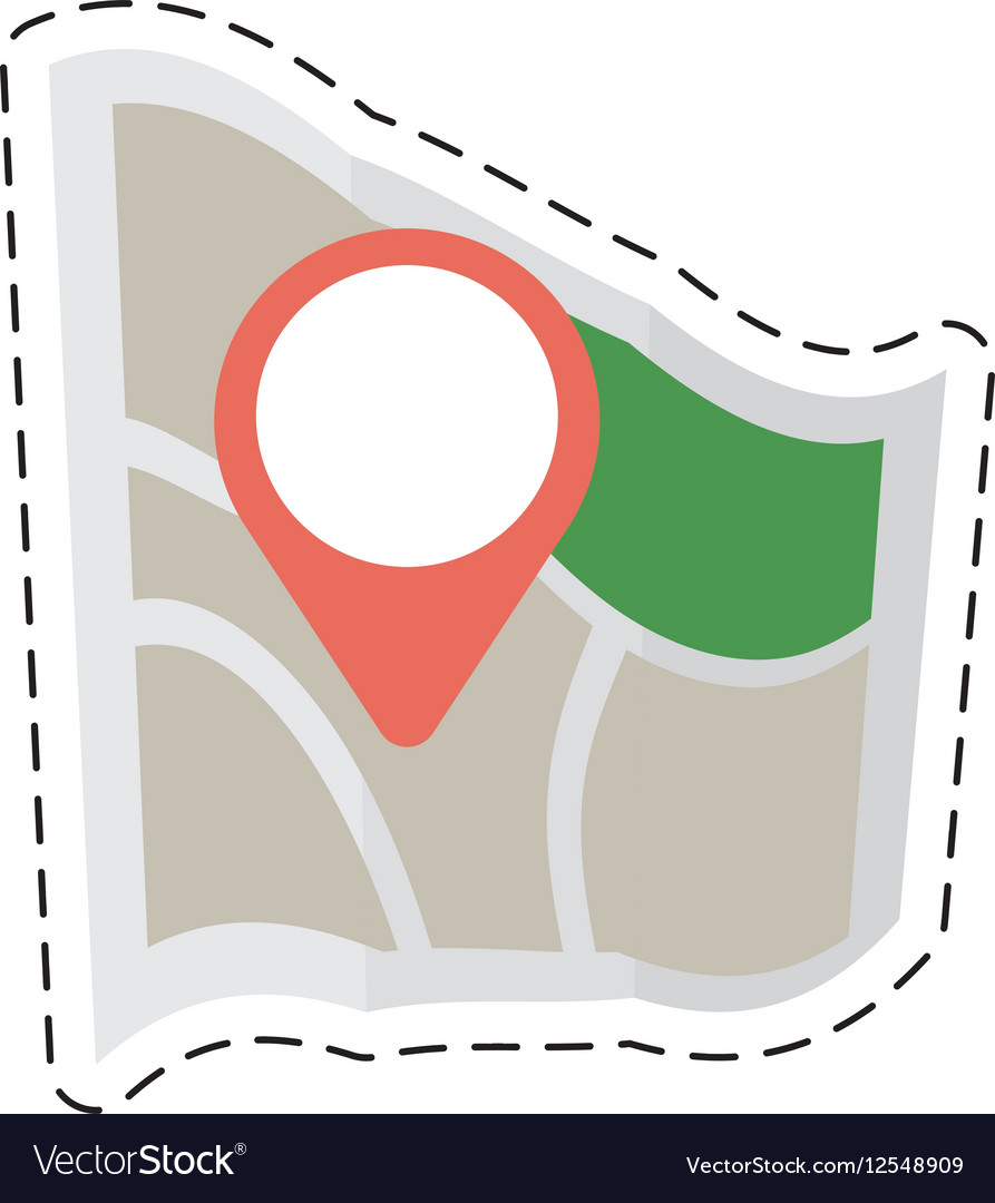 Map world pointer destination travel cut line Vector Image