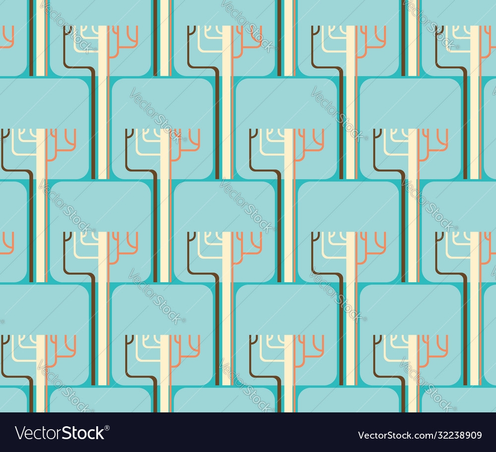 Pattern with blue trees Royalty Free Vector Image