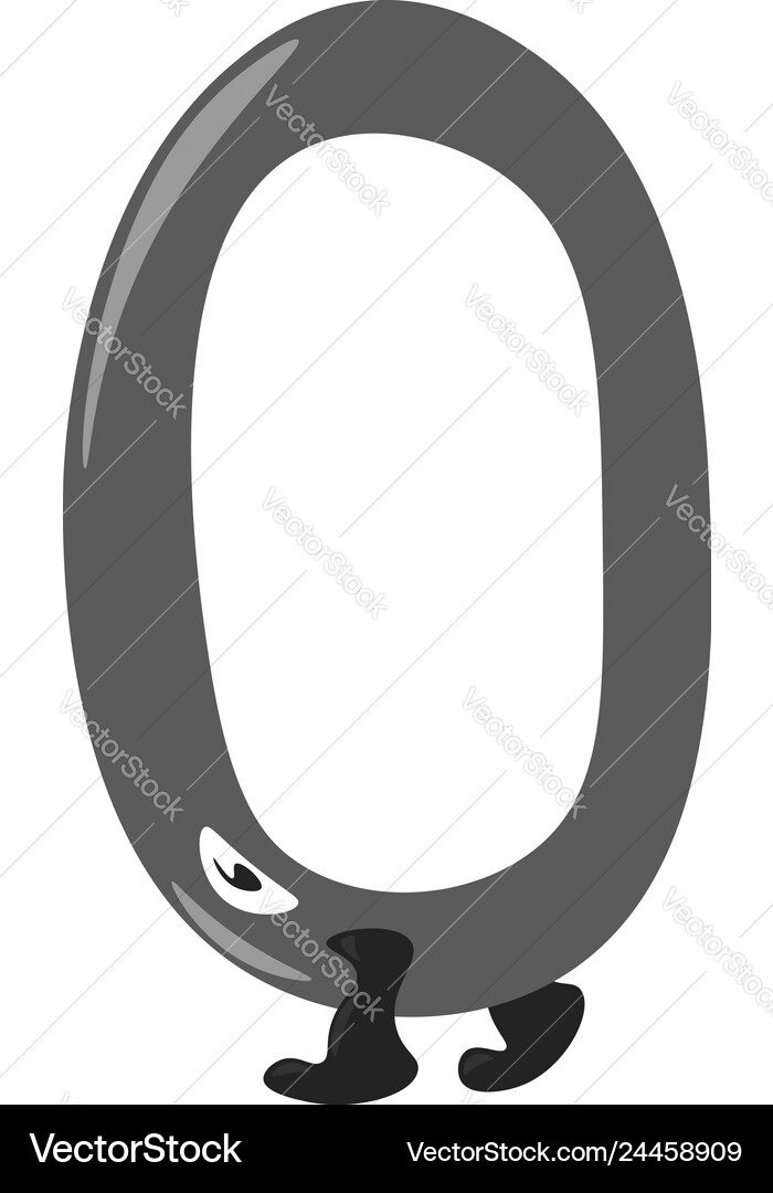 Zero figurine with legs and eye or color Vector Image