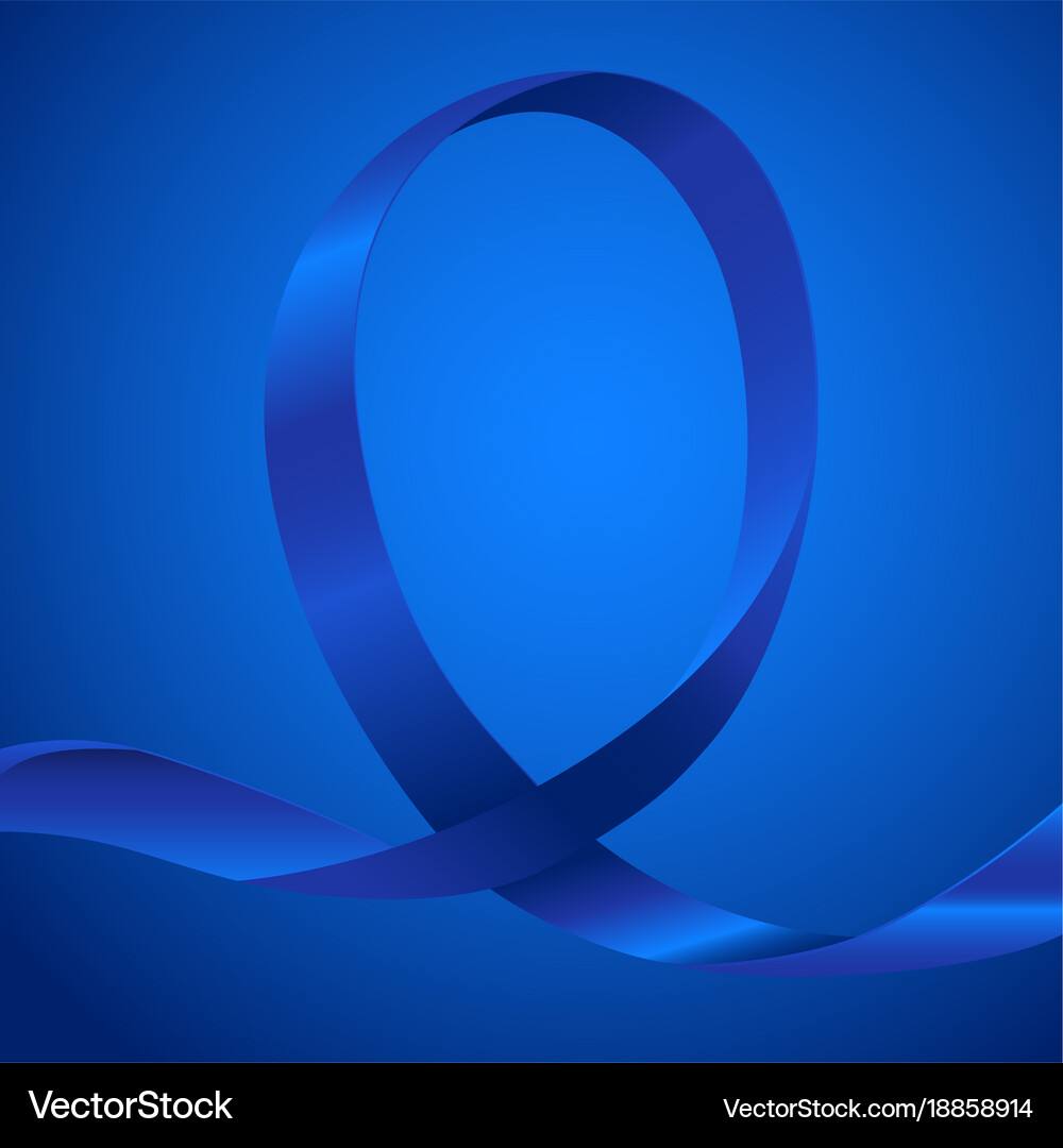 Awareness blue ribbon Royalty Free Vector Image