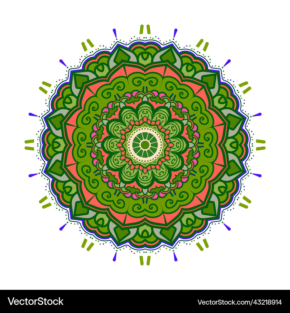 Colorful mandala design geometric Royalty Free Vector Image