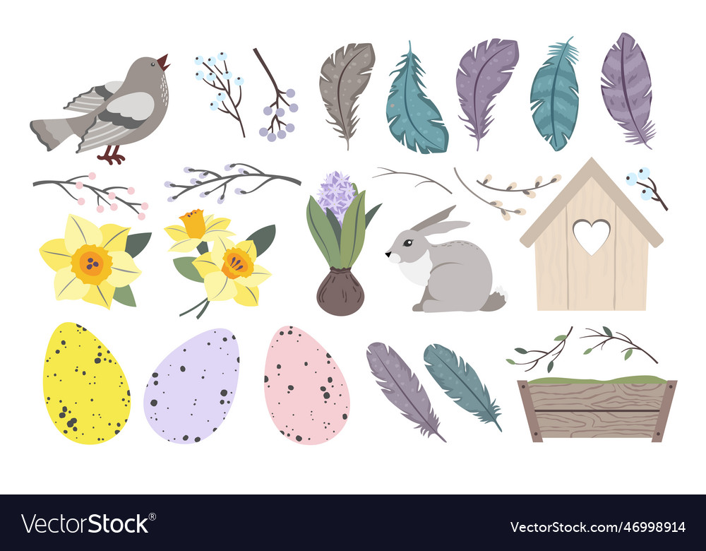 Easter design elements Royalty Free Vector Image