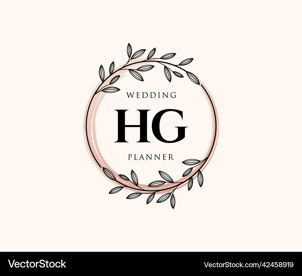 Hg initials letter wedding monogram logos Vector Image