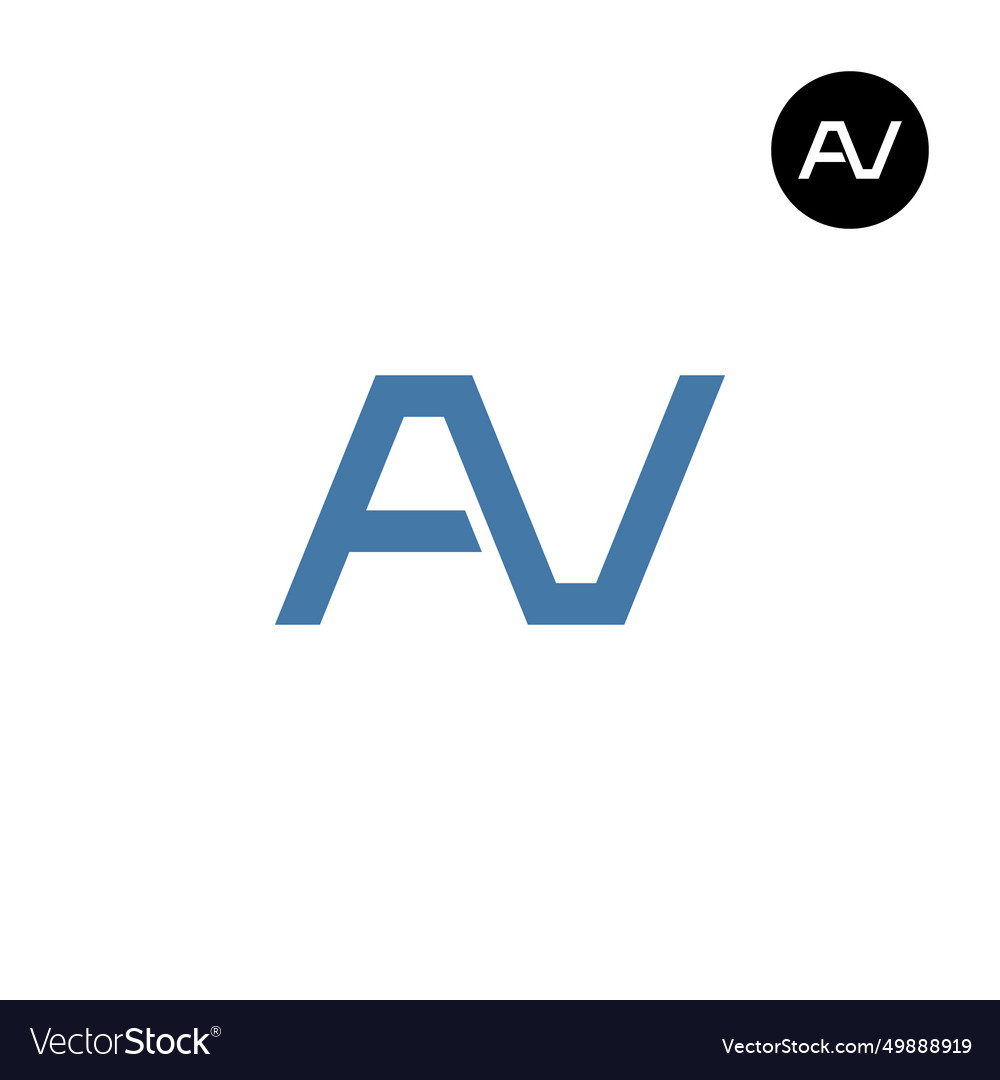 Letter av monogram logo design Royalty Free Vector Image