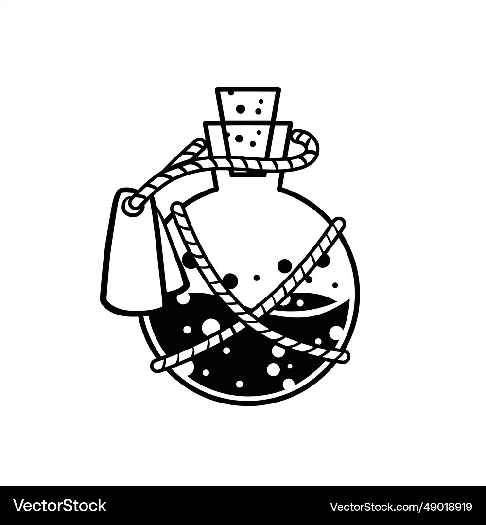 Magic bottle esoteric elixir poison Royalty Free Vector