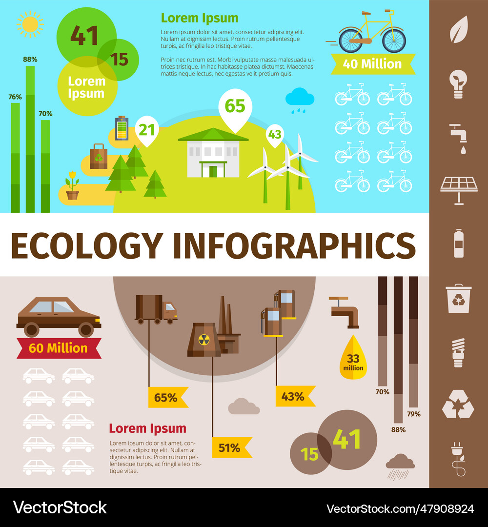 Ecology infographic set ecology infographic set Vector Image