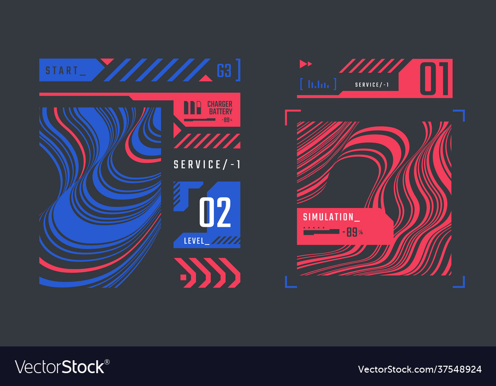 Simple futuristic user interface elements Vector Image