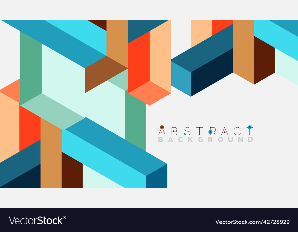 Abstract background 3d cubes cubic elements Vector Image