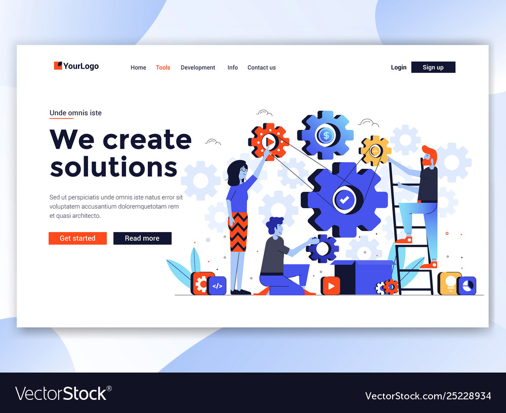 Flat modern design website template - we Vector Image Flat modern design website template - we Vector Image