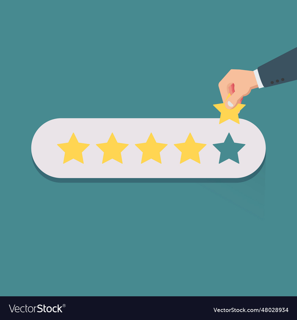 Hand giving five star rating Royalty Free Vector Image