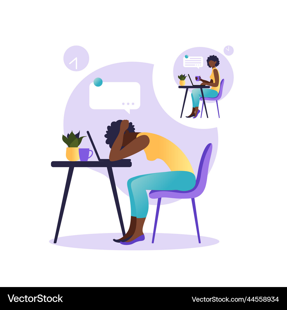 Professional burnout syndrome with happy Vector Image