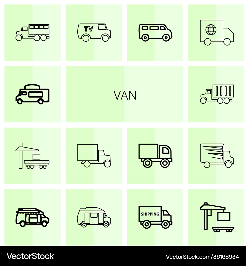 Van icons Royalty Free Vector Image - VectorStock
