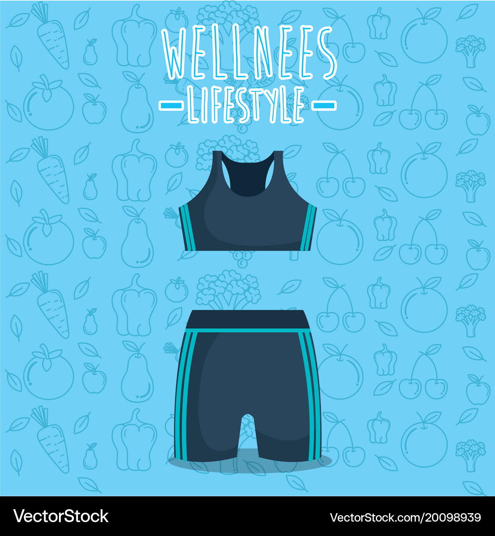 Clothes gym wellness lifestyle Royalty Free Vector Image