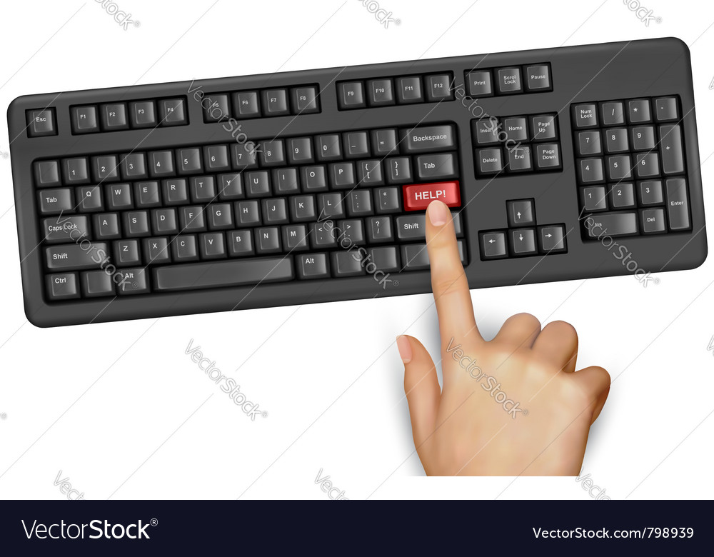 Computer keyboard support Royalty Free Vector Image