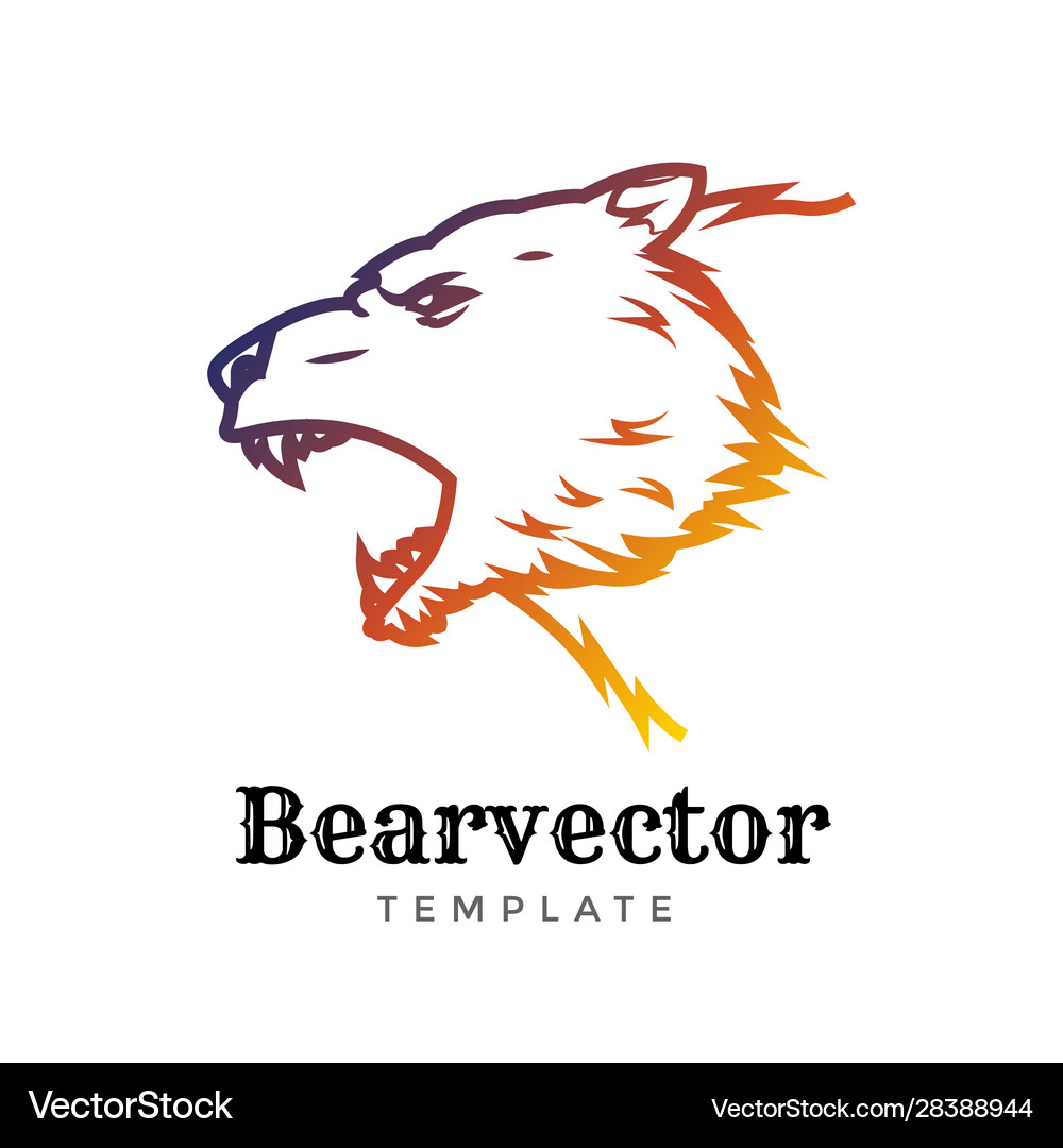 Bear sport logo concept isolated on white Vector Image